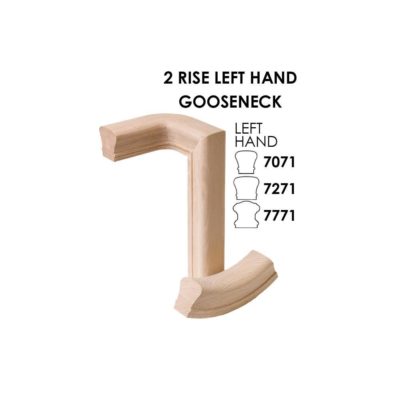 7071 2 Rise Left Hand Gooseneck Wood Handrail Fitting | Ironwood ...