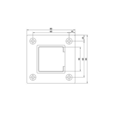 Square Glass Cap Rail Wall Mount Flange | Ironwood Connection | Stair ...