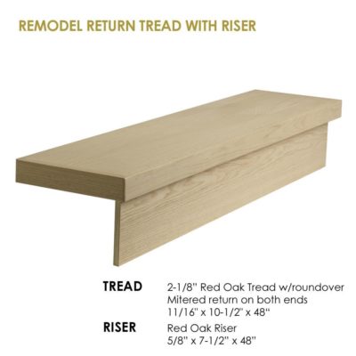 48″ Modern RetroFit Return Tread Kit with Riser | Ironwood Connection ...