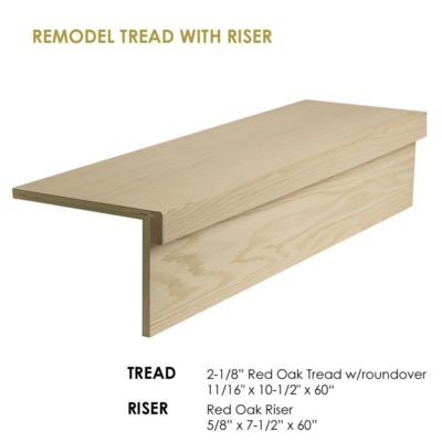 48″ Modern RetroFit Return Tread Kit with Riser | Ironwood Connection ...