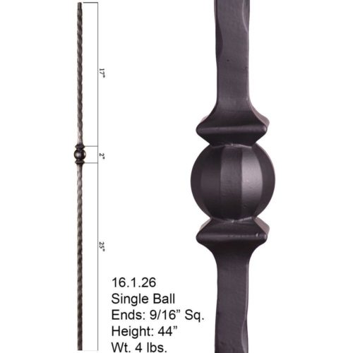 16.8.9 Hollow Diamond and Oval Spirals Iron Baluster | Ironwood ...